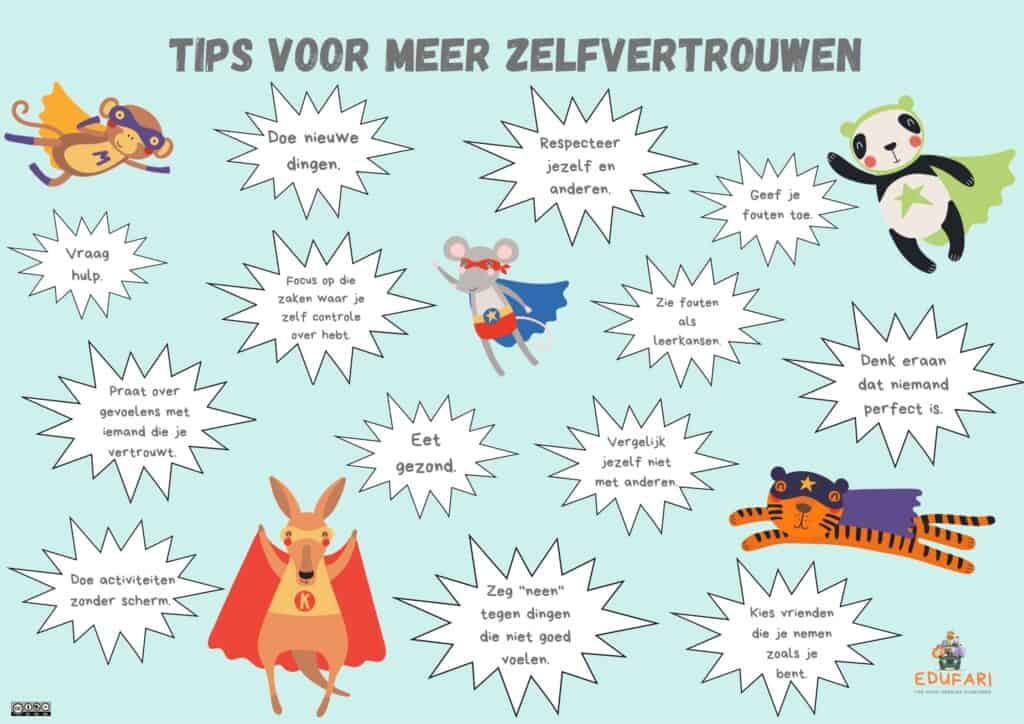 Poster A2 “Tips voor meer zelfvertrouwen.” – Edufari