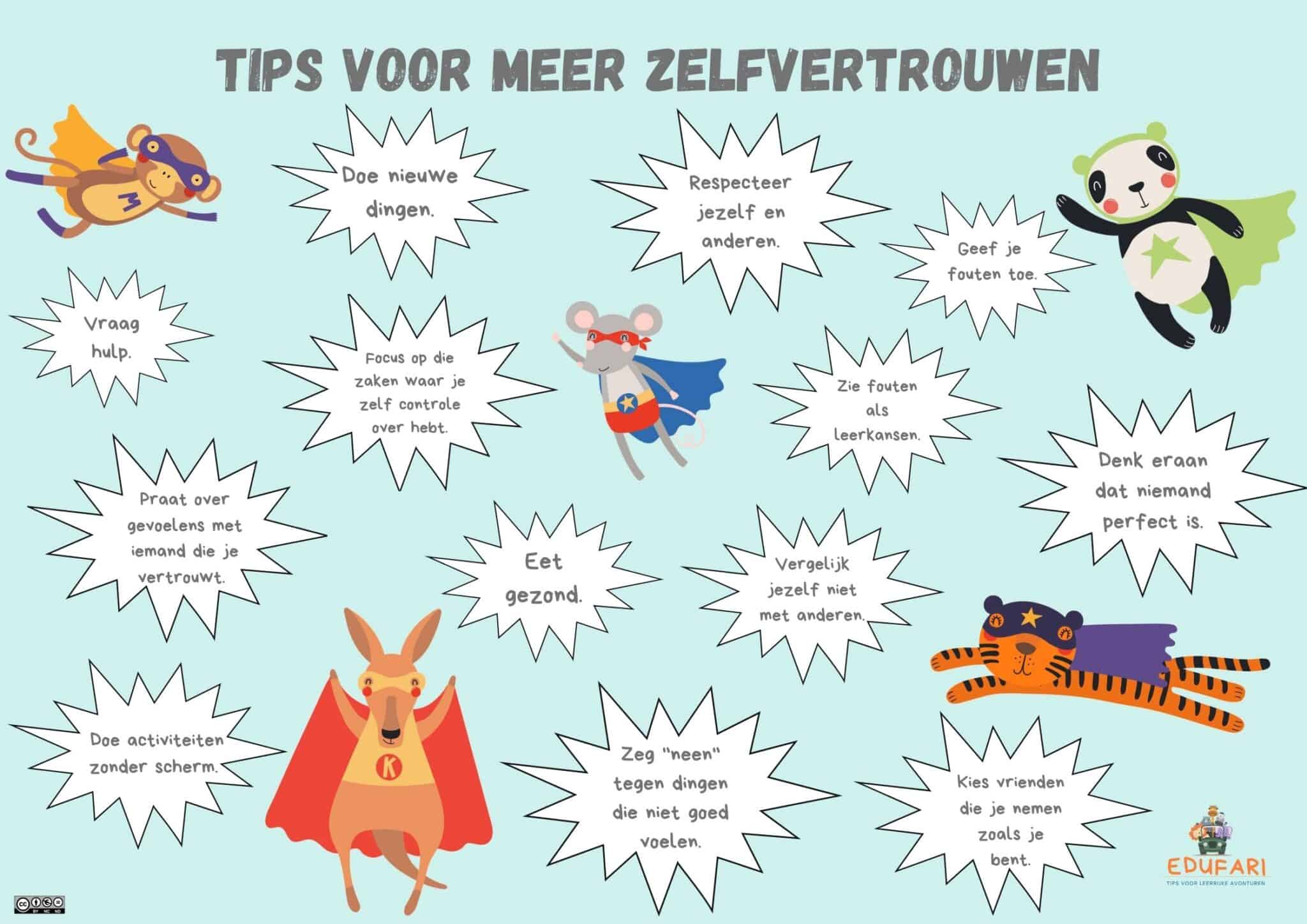 Poster A2 “Tips voor meer zelfvertrouwen.” – Edufari